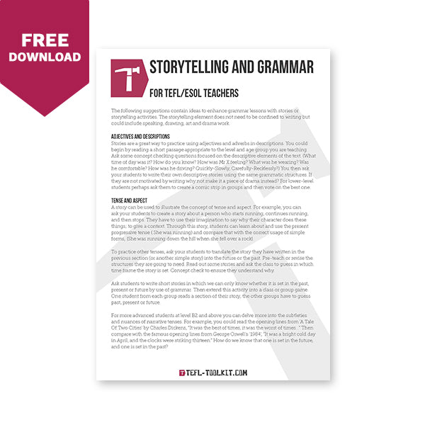 Storytelling and Grammar | EFL Resource – TEFL-Toolkit.com