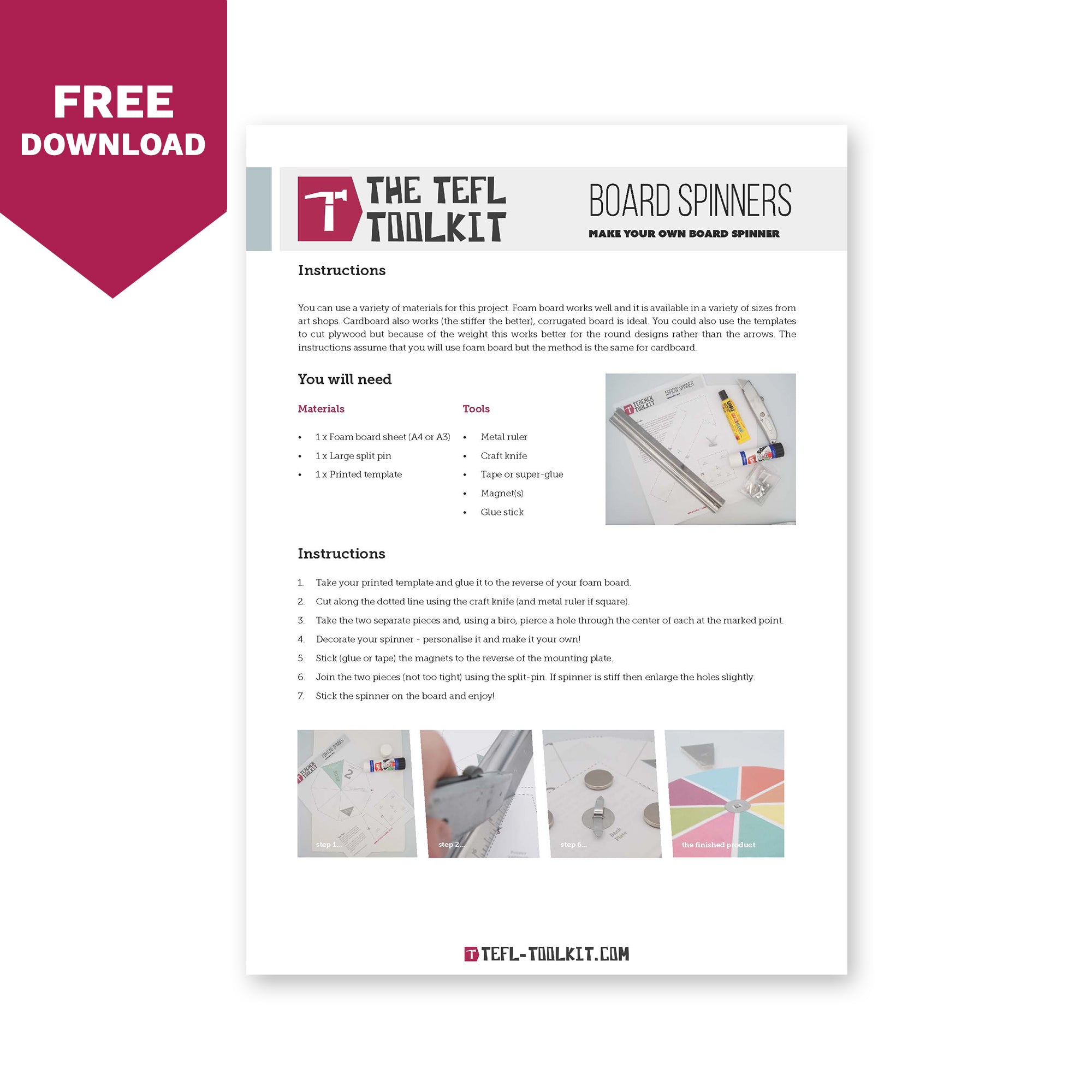 Make Your Own Board Spinners | EFL Resource – TEFL-Toolkit.com