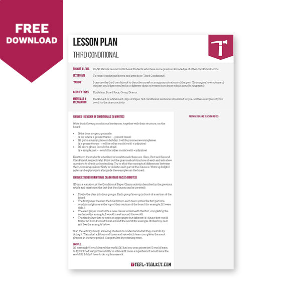 Third Conditional Efl Lesson Plan Tefl 8078