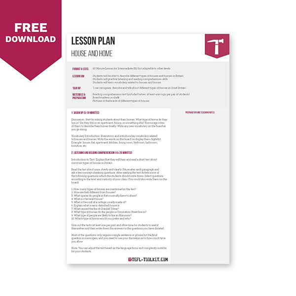 House and Home | EFL Lesson Plan – EiA Shop